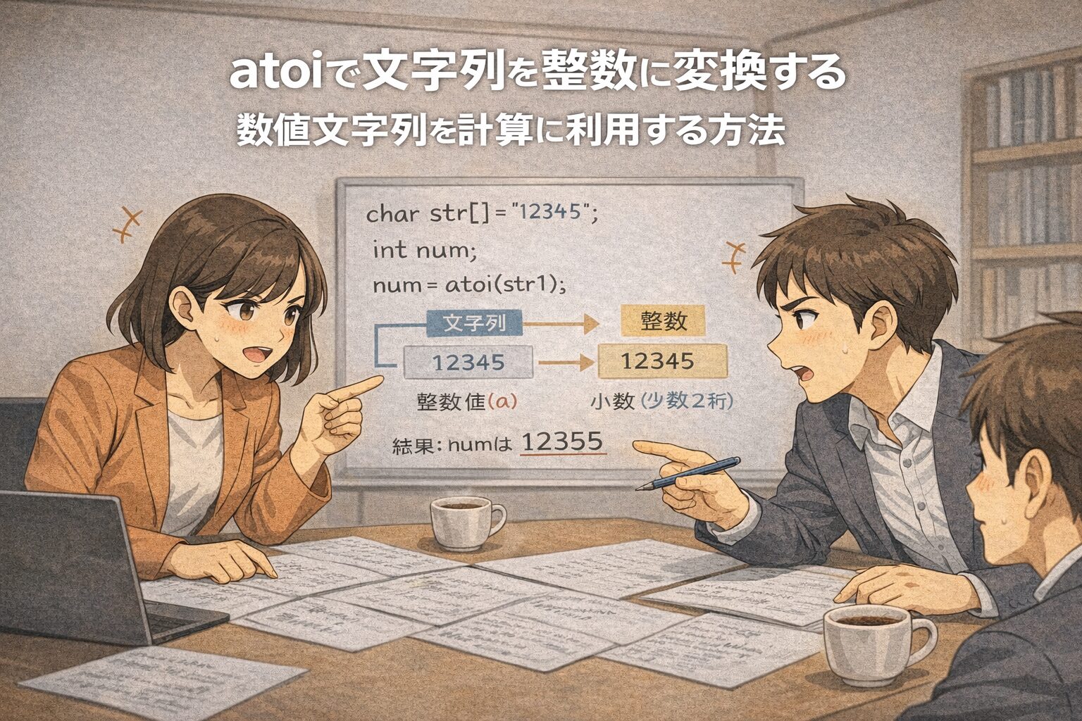 C言語入門｜atoiで文字列を整数に変換する：数値文字列を計算に利用する方法 | C言語入門 PartⅠ | 演習で学ぶプログラミング